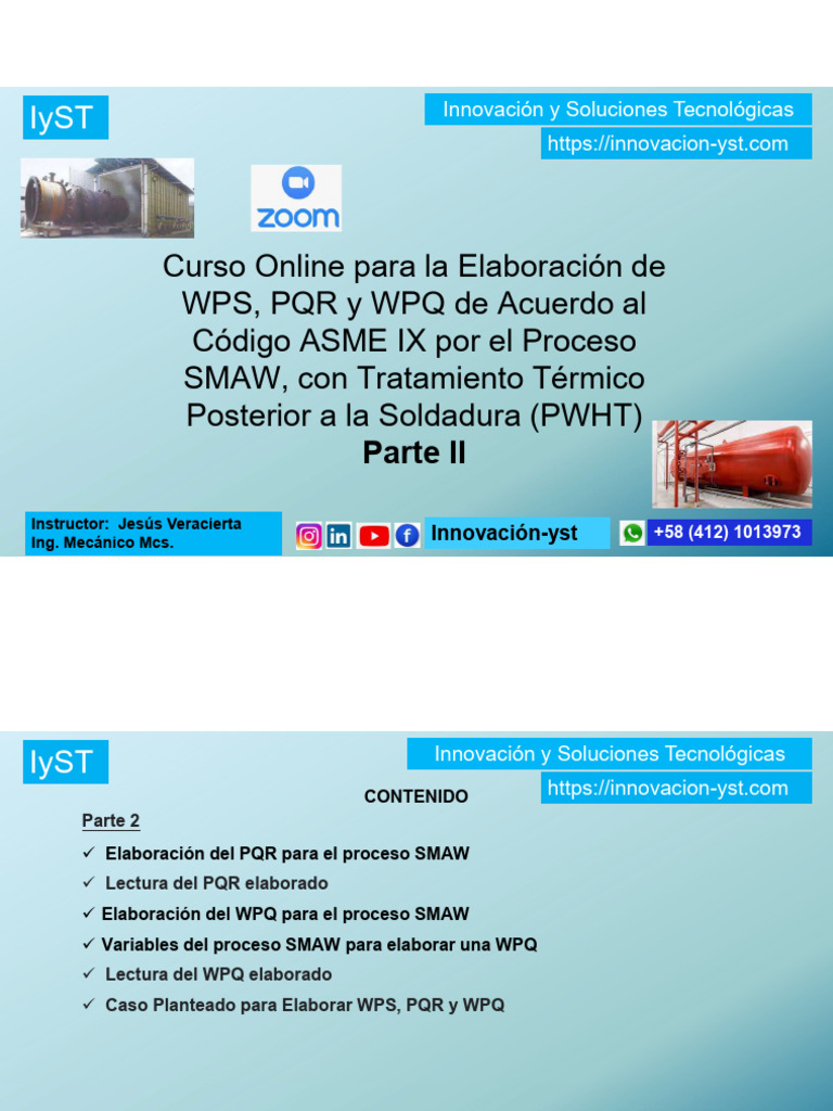 Curso Elaboración WPS, PQR y WPQ ASME IX - Parte II | PDF | Soldadura ...