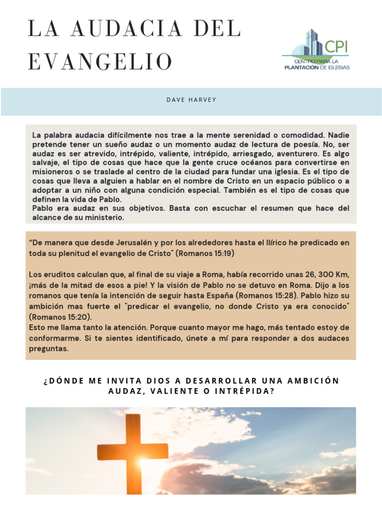 Audacia del Evangelio: Ambición y Riesgo | PDF | Pablo el apóstol | Evangelios