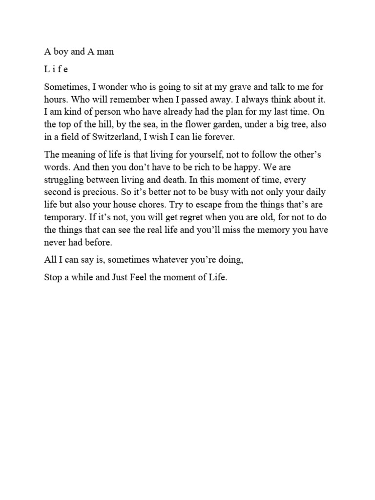 A Boy and A Man | PDF