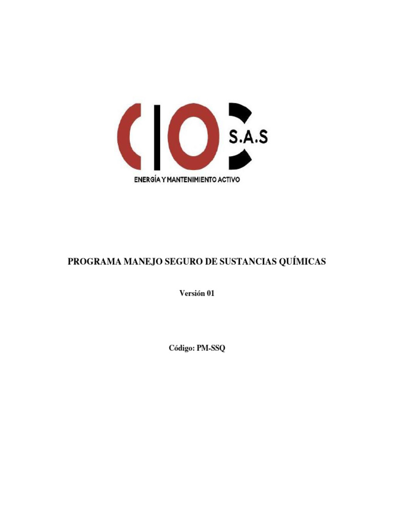 Programa-Manejo-Seguro-De-Sustancias-Quimicas Cioc S | PDF | Combustión ...