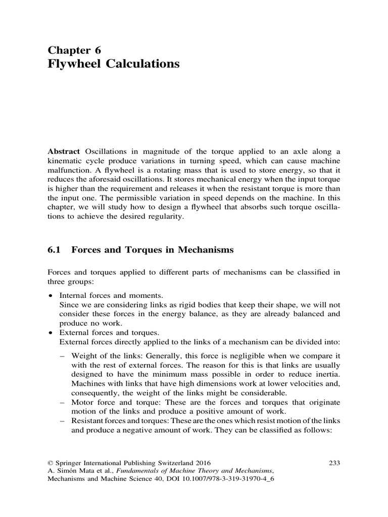 Flywheel Design and Torque Analysis | PDF | Force | Engines