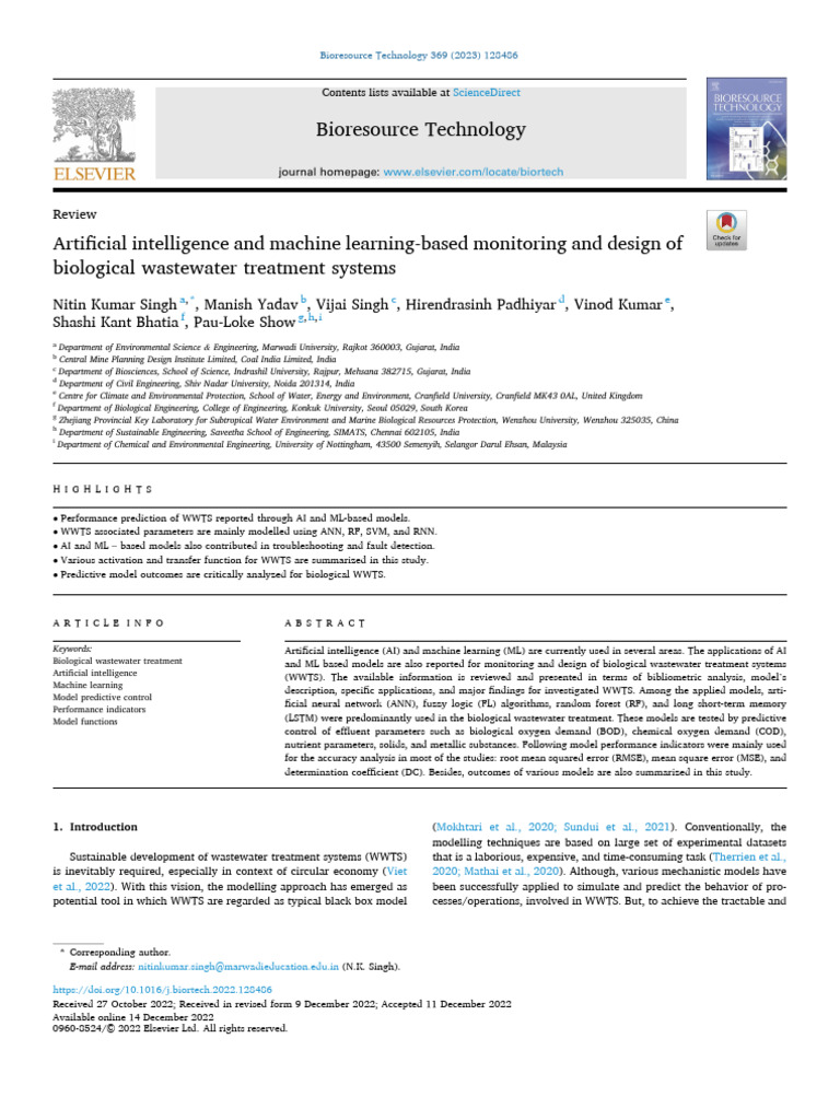 REVIEW. Artificial Intelligence and Machine Learning-Based Monitoring and Design of Biological ...