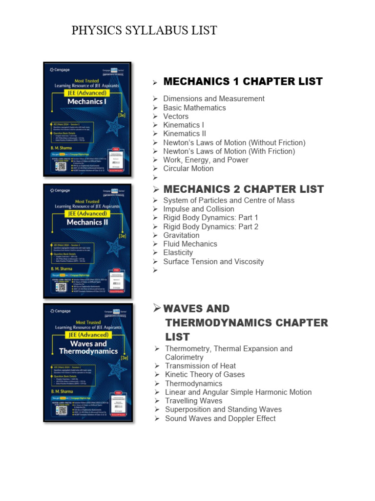 MECHANICS 1 CHAPTER LIST | PDF | Waves | Physics