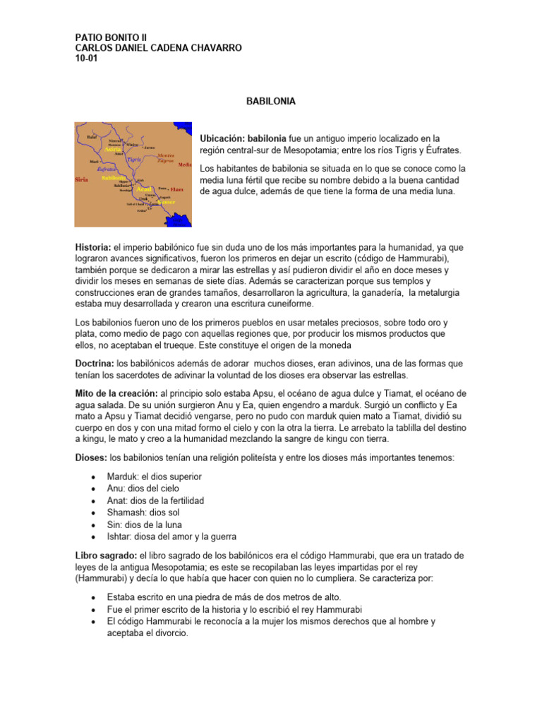 Historia y Cultura de Babilonia | PDF | Babilonia | Babilonia