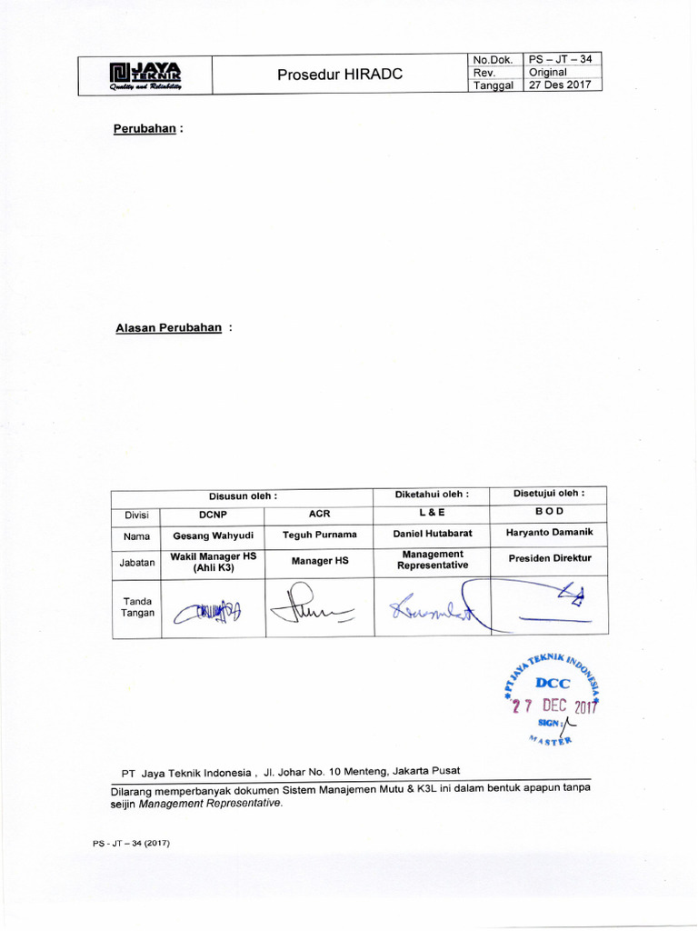 Ps-jt-34 Prosedur Hiradc | PDF