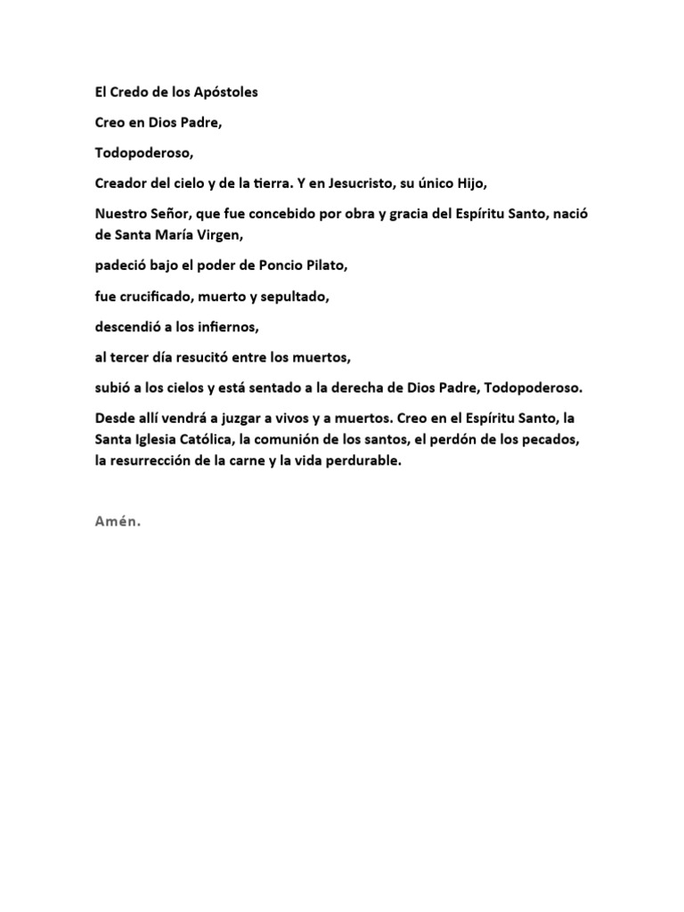 El Credo de Los Apóstoles | PDF | Historia | Religión y espiritualidad