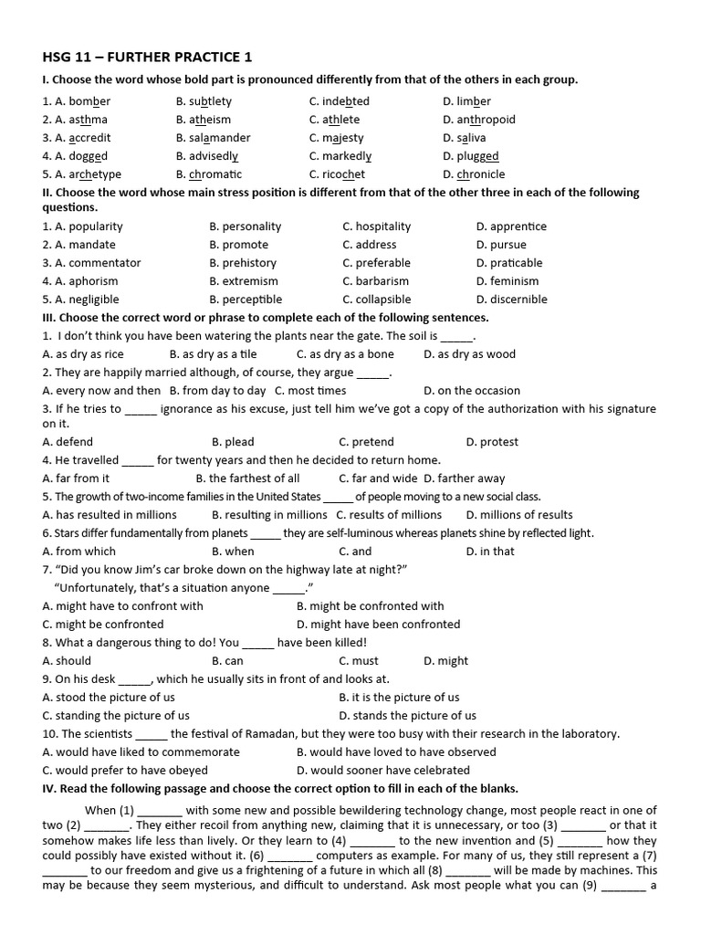 HSG 11 - Bài luyện thêm 1 | PDF | Internet | Teachers