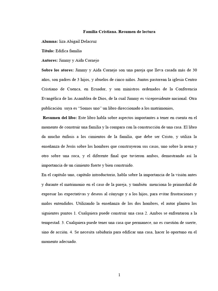 Resumen de Lectura II. ADelacruz | PDF | Matrimonio