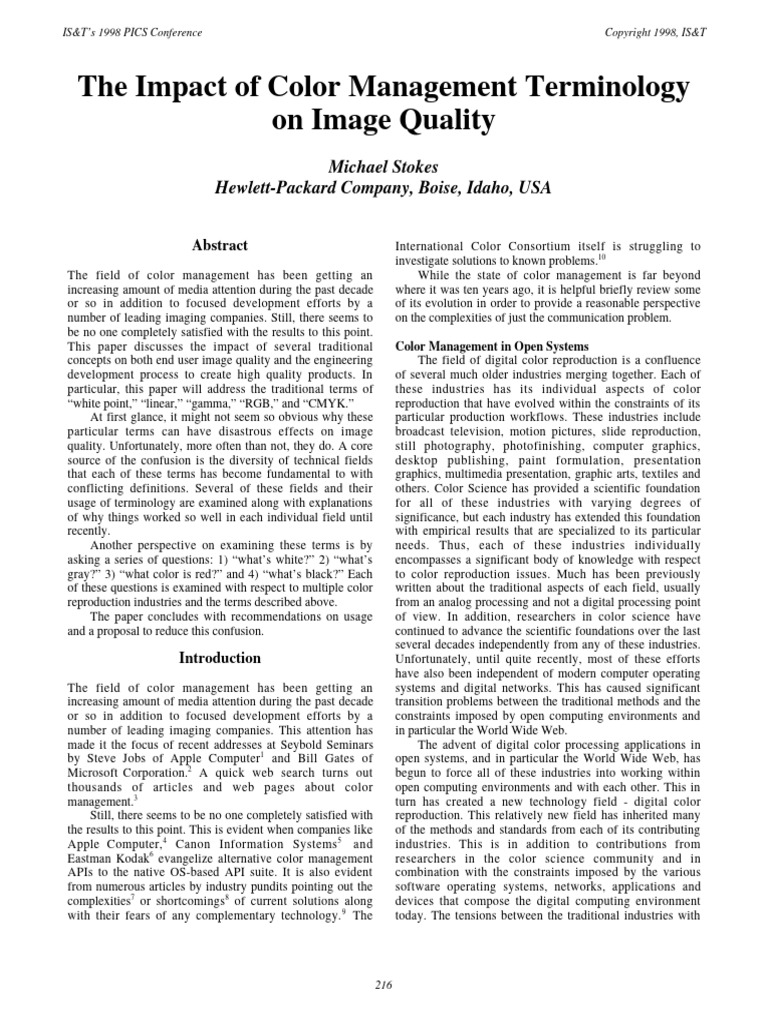 The Impact of Color Management Terminology On Image Quality | PDF | Rgb ...