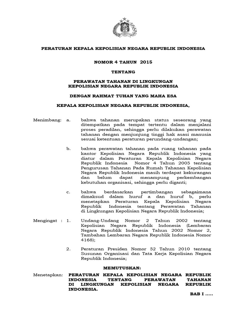 Perkap 4 Tahun 2015 | PDF | Ilmu Sosial