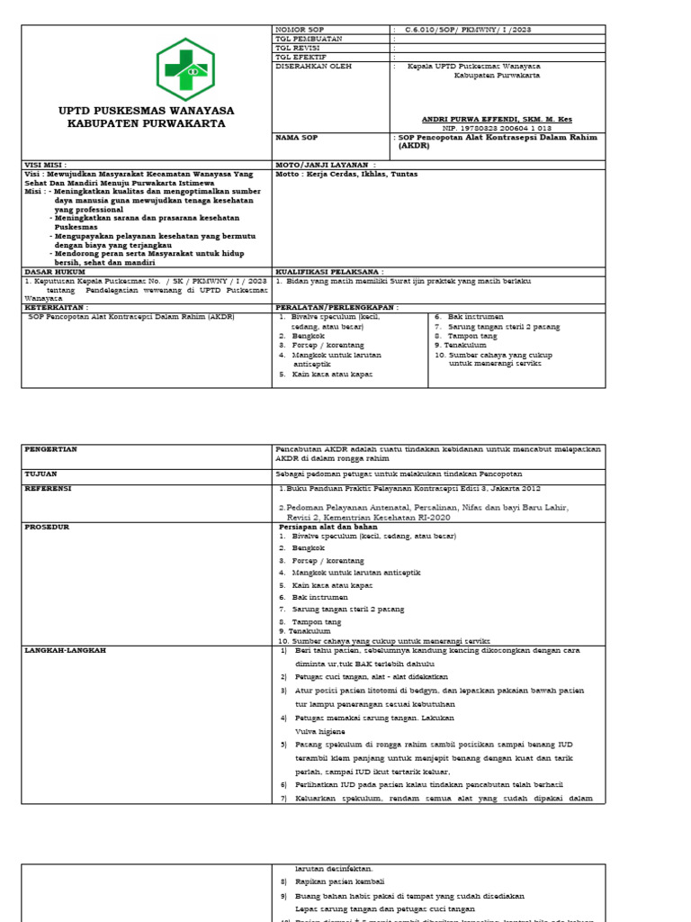 Sop Pencoptan Akdr | PDF