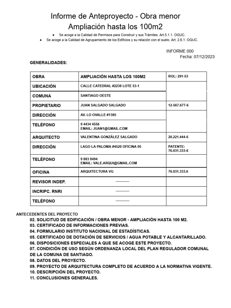Ampliación Residencial: Informe OGUC | PDF | edificio | Bienes raíces