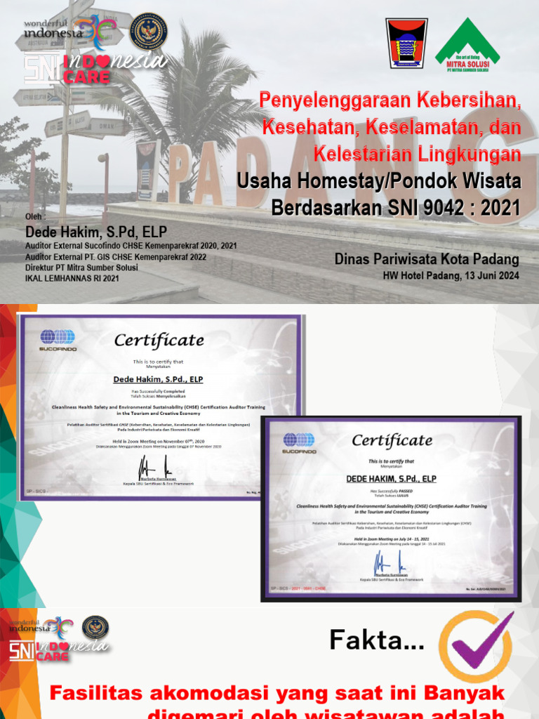 Penyelenggaraan CHSE Usaha Homestay Pondok Wisata | PDF