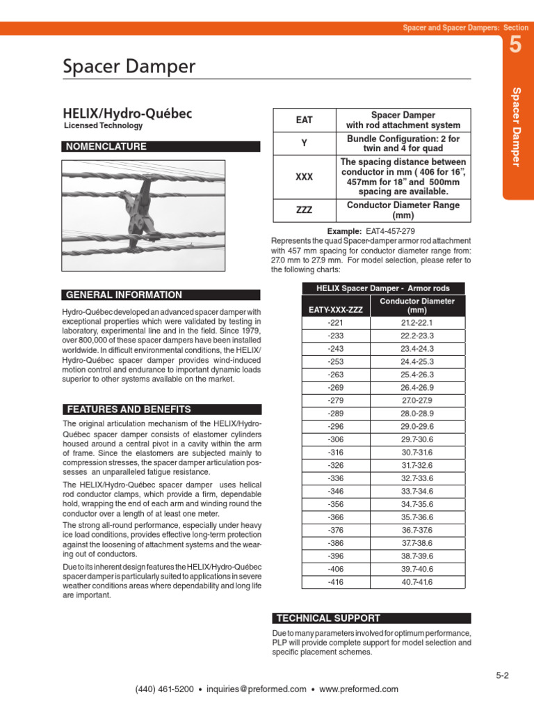 Helix-PLP Spacer Damper | PDF | Mechanical Engineering