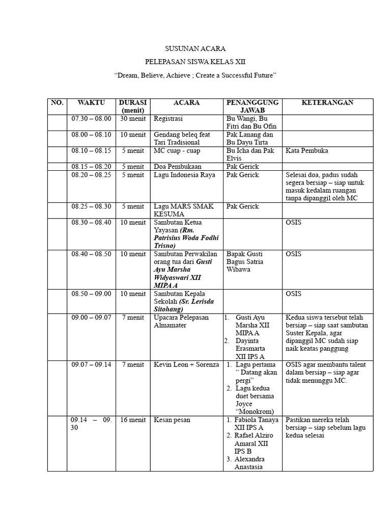 Susunan Acara 2024 Pdf