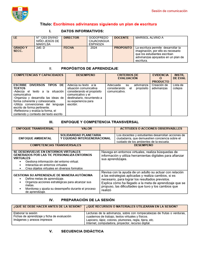 Escribimos Adivinanzas | PDF | Aprendizaje | Educación primaria