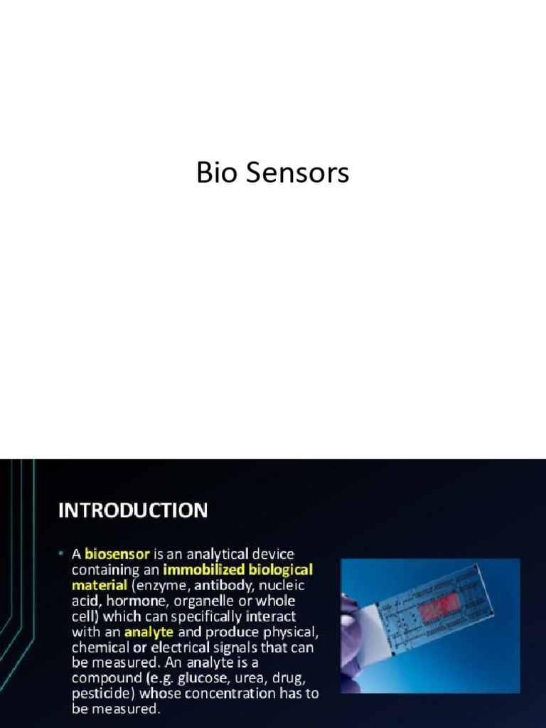 Bio Sensors [Autosaved].Pptx | PDF | Biosensor | Health Sciences