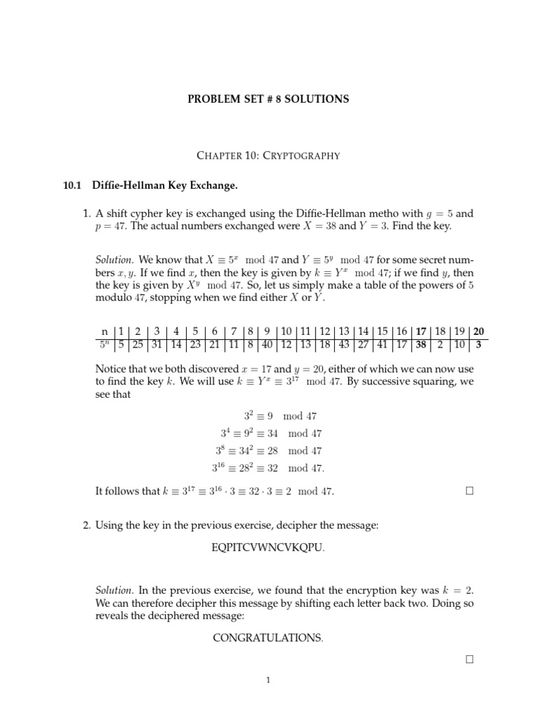 PS8-Solutions | Download Free PDF | Encryption | Cipher