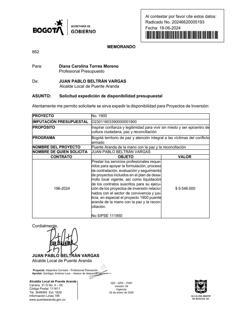 Solicitud de Cdp | PDF