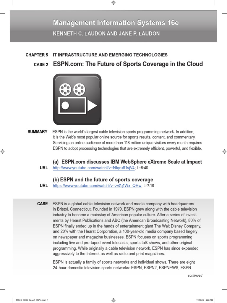 CASO 2-MIS16 - CH05 - Case2 - ESPN | PDF | Espn | Computing