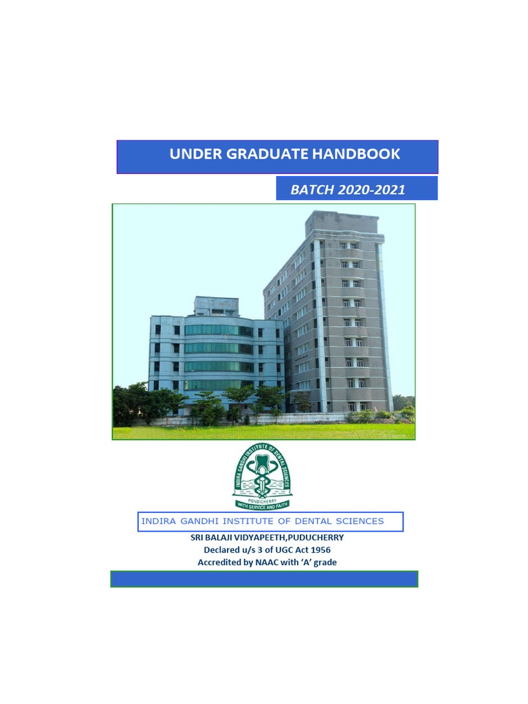 BDS Handbook 2020 21 | PDF | Dental Degree | Dentistry