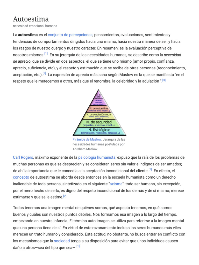 Autoestima - Wikipedia, La Enciclopedia Libre | PDF | Autoestima ...