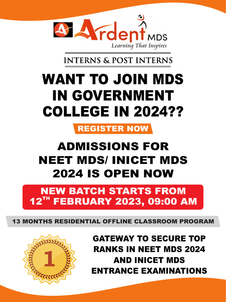 Ardent Mds 2023 | PDF | Doctor Of Medicine | Academia