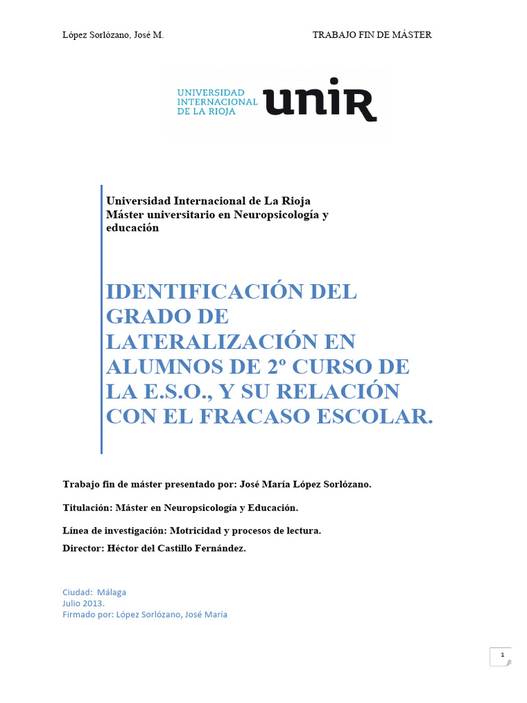 Lateralización en Secundria | Descargar gratis PDF | Hemisferio ...