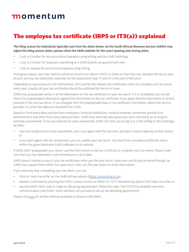 Tax Certificate IRP5 IT3a Explained | PDF | Life Annuity | Taxes
