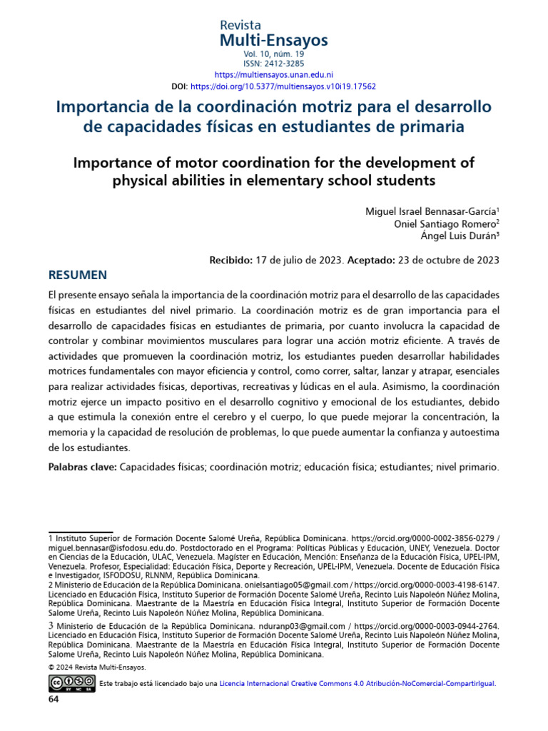 Coordinación Motriz | PDF | Educación primaria | Aprendizaje