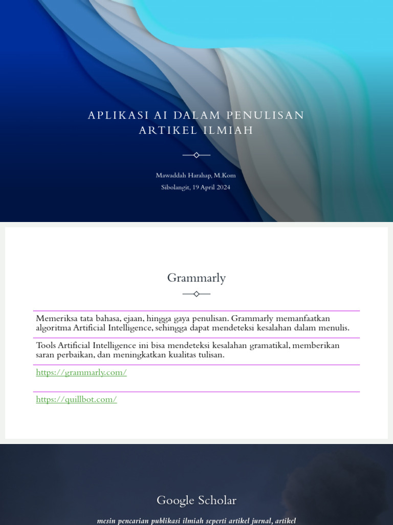 Aplikasi AI dalam Penulisan Artikel Ilmiah | PDF