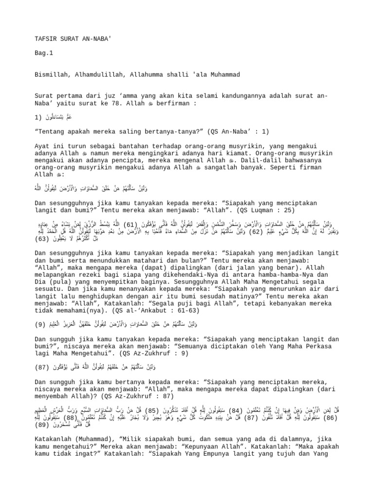 Surat An-Naba' Ayat 1 | PDF | Agama & Spiritualitas