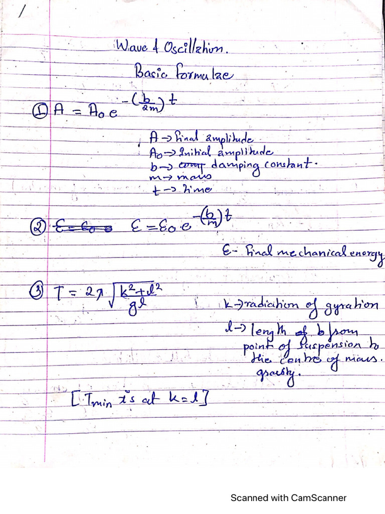 Physics Numericals Ko Formulas | PDF