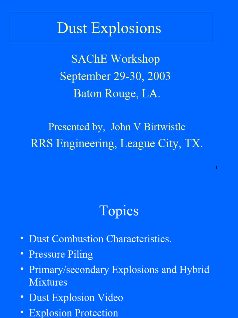 Birtwistle Dust Explosions | PDF | Explosion | Combustion