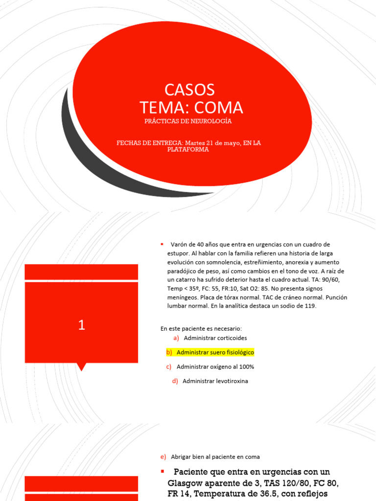 Casos Coma | PDF | Enfermedades y trastornos