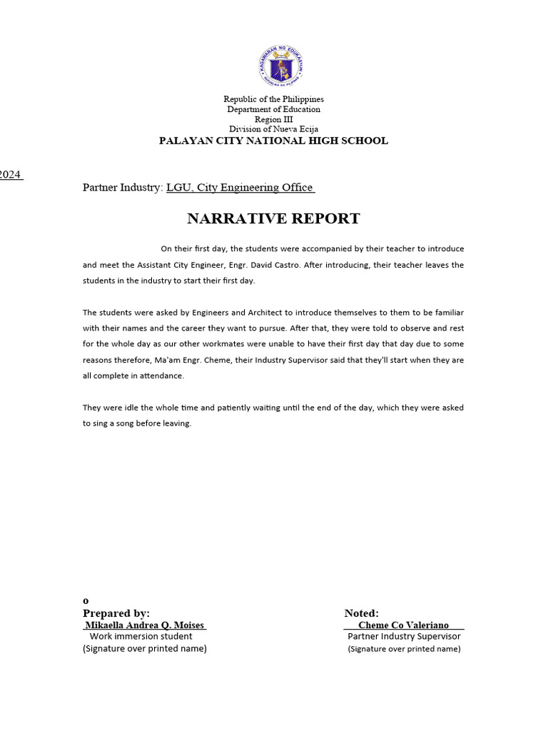 DAILY-NARRATIVE - Immersion (Mikaella M.) | PDF