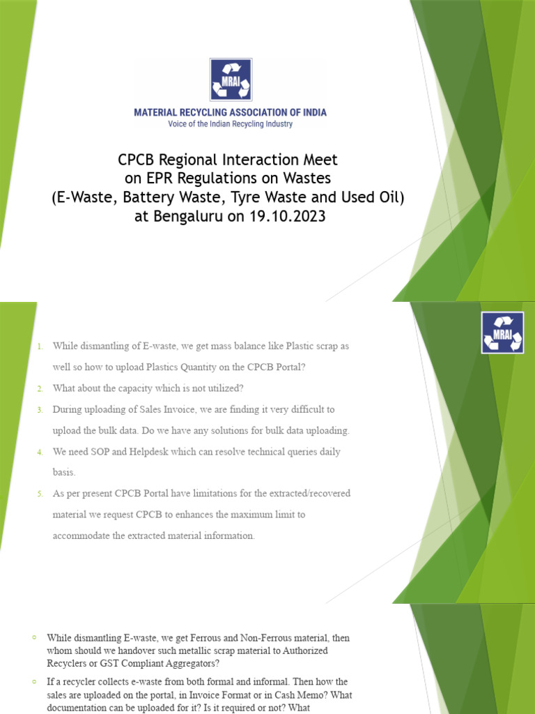 CPCB EPR Regulations Meet Insights | PDF | Electronic Waste | Recycling
