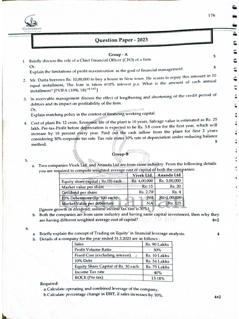 FM & FRFSA (Year - 2023 Questions) | PDF
