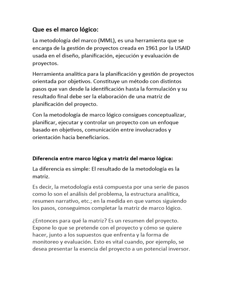 Que es el marco lógico | PDF | Análisis FODA | Business