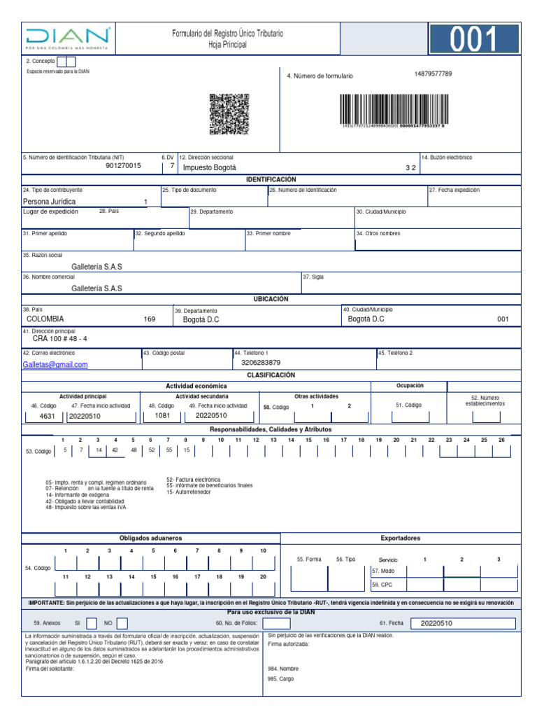 RUT Provedor Responsablede Iva Autorretenedor | PDF
