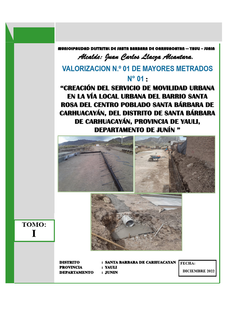 0. CARATULA VAL 01 - MAYORES MET 01_DIC 2022 | PDF