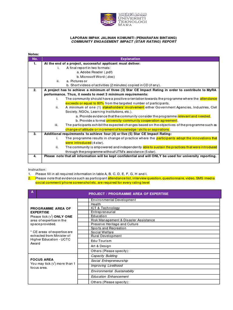 UiTM - CE - Impact - Form | PDF | Community