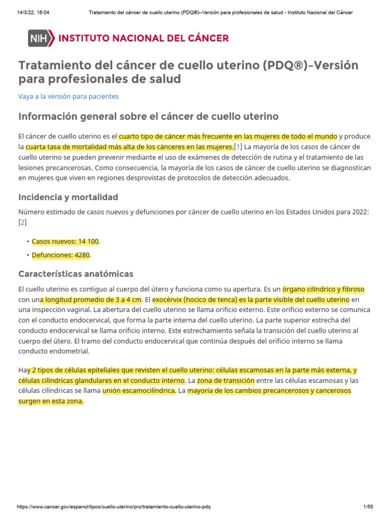CaCu Generalidades | PDF | Metástasis | Cáncer de cuello uterino