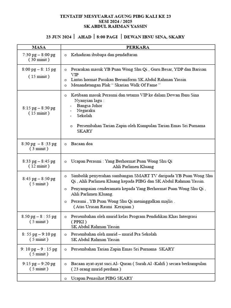 Tentatif Map Ke-23 (2024) | PDF