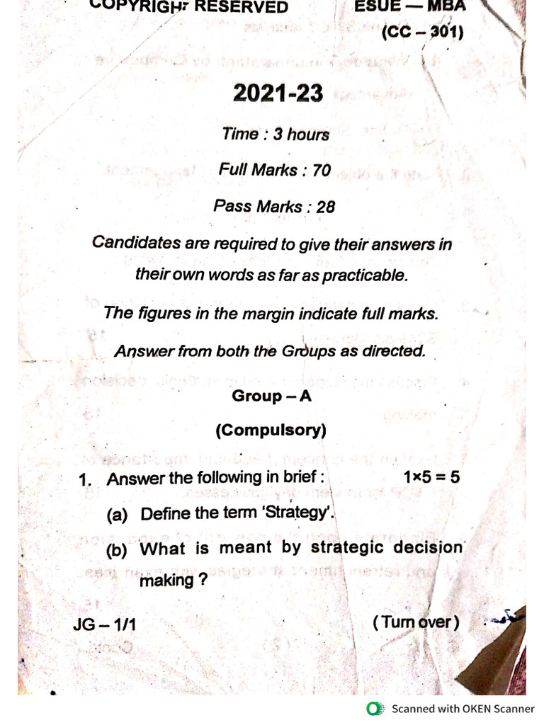 ESM 2021-23 Question | PDF