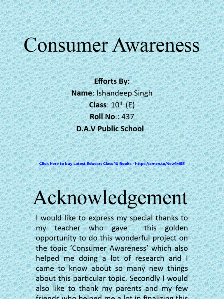 Class 10 Project On Consumer Awareness 6 | PDF | Consumer Protection ...