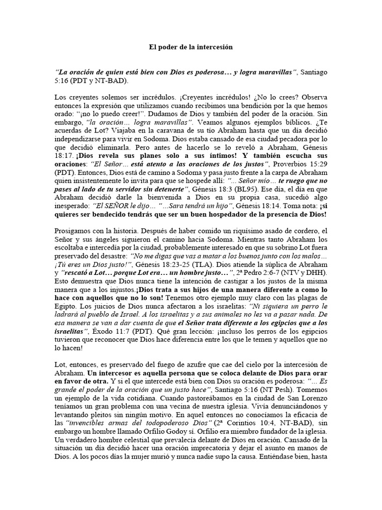 12 9 2021 El Poder de La Intercesion | PDF | Intercesión | Oración