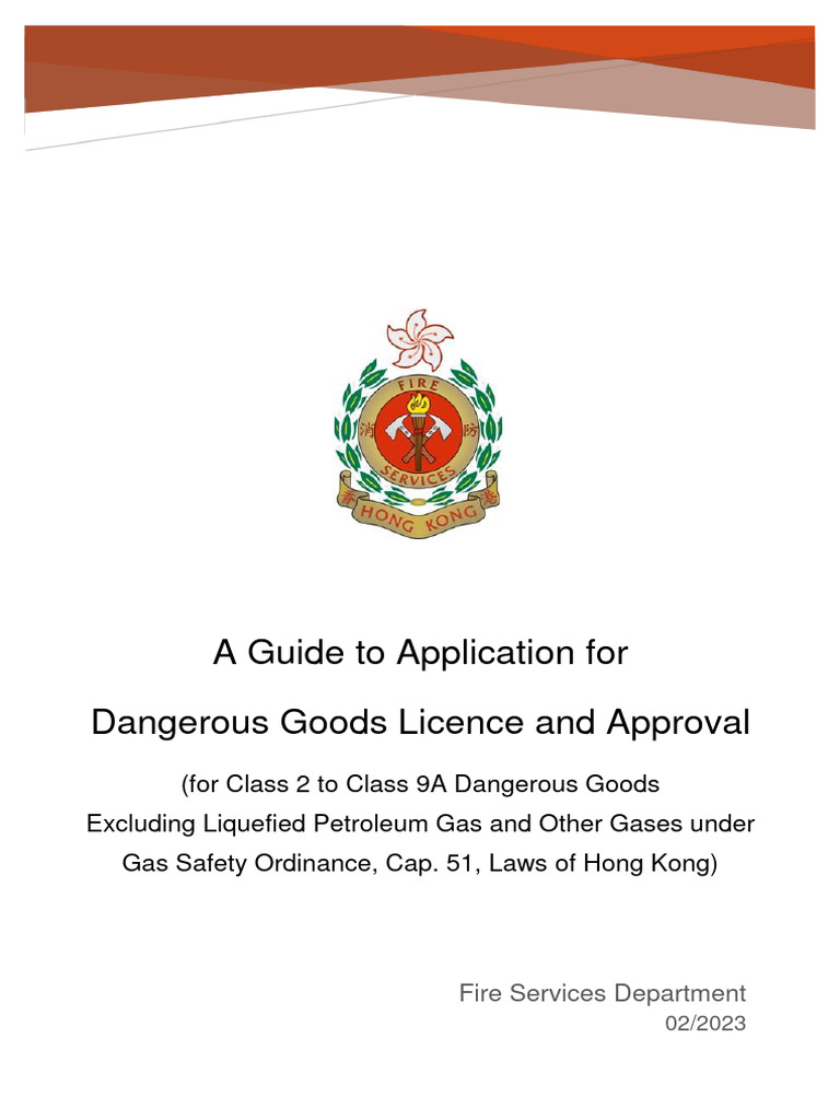 Dangerous Goods Licence Application Guide | PDF | Dangerous Goods ...