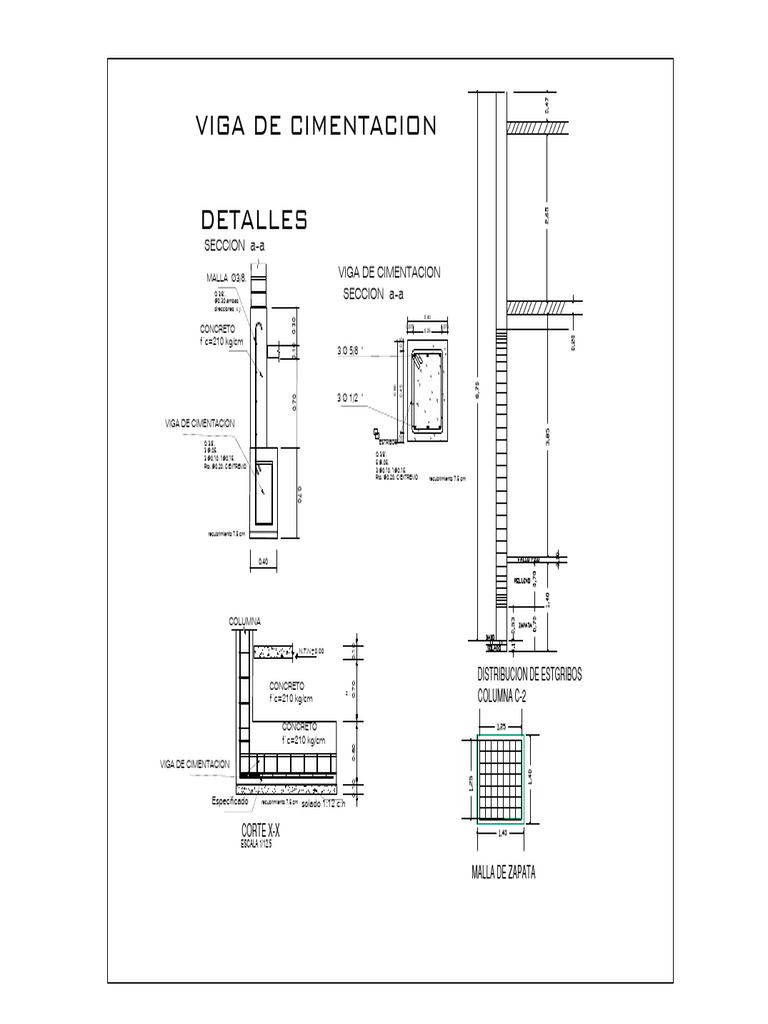 Detalle Viga de Cimentacion | PDF