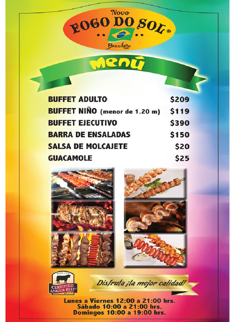 Menu Fogo Do Sol | PDF
